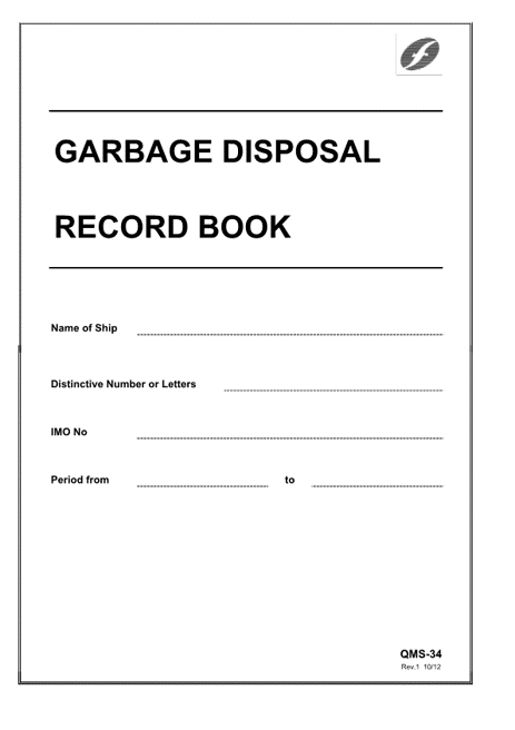 Garbage Disposal Record Book